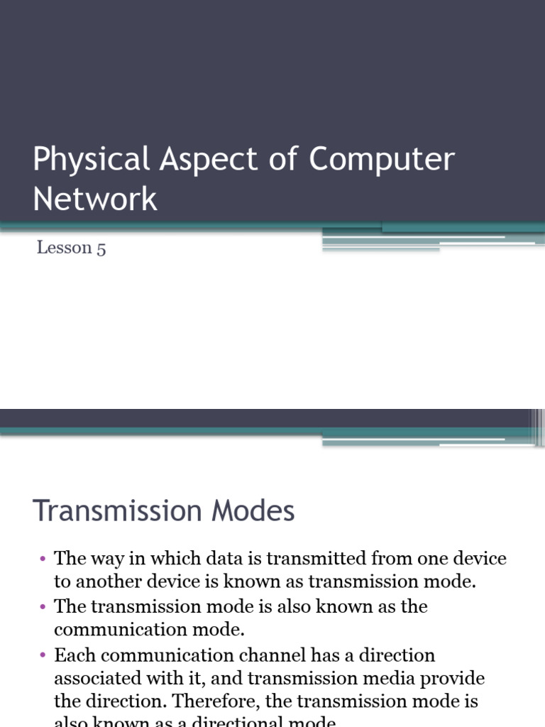 Lesson 5 | PDF | Transmission Medium | Duplex (Telecommunications)