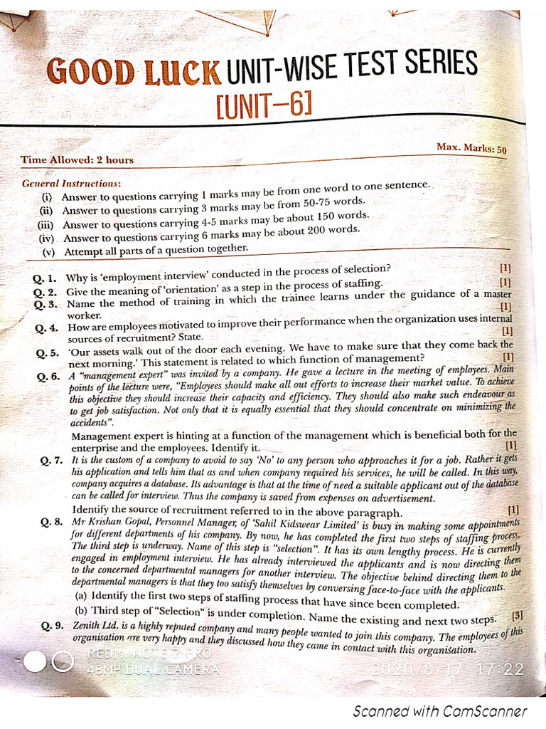 CH 6 BST 12th Paper Xamidea | PDF