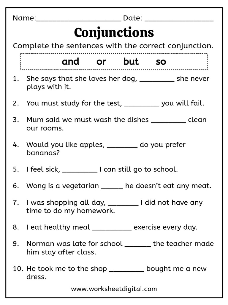 Grammar Conjunctions 4 0nq6ce | PDF