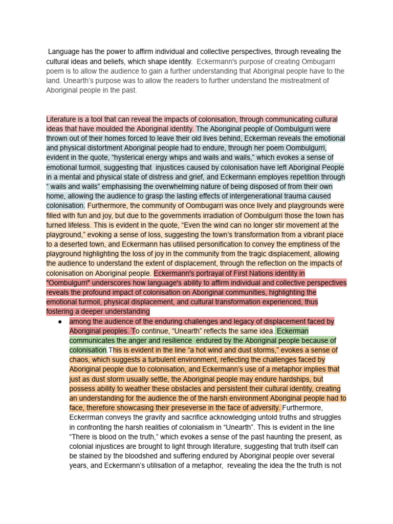 Analyzing Eckermann's Aboriginal Poetry | PDF | Indigenous Australians ...