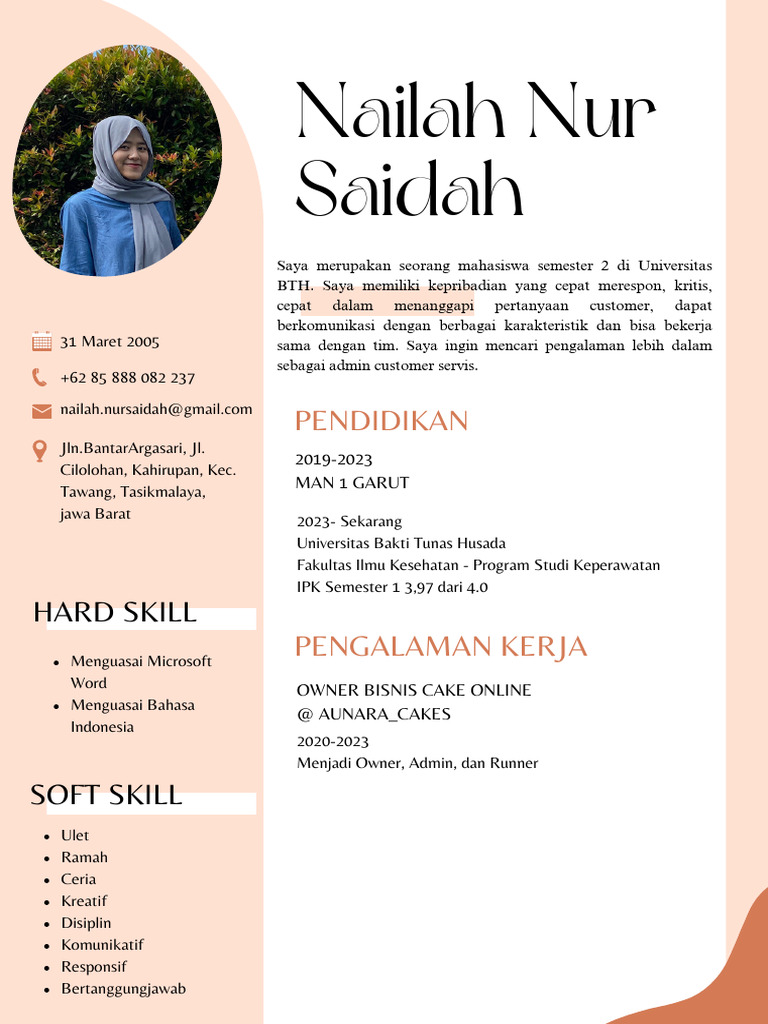 CV Nailah Nur Saidah - 20240324 - 194154 - 0000 | PDF