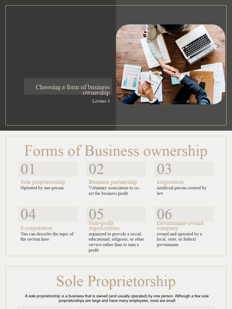 Types of Business Ownership Explained | PDF | Sole Proprietorship | S ...