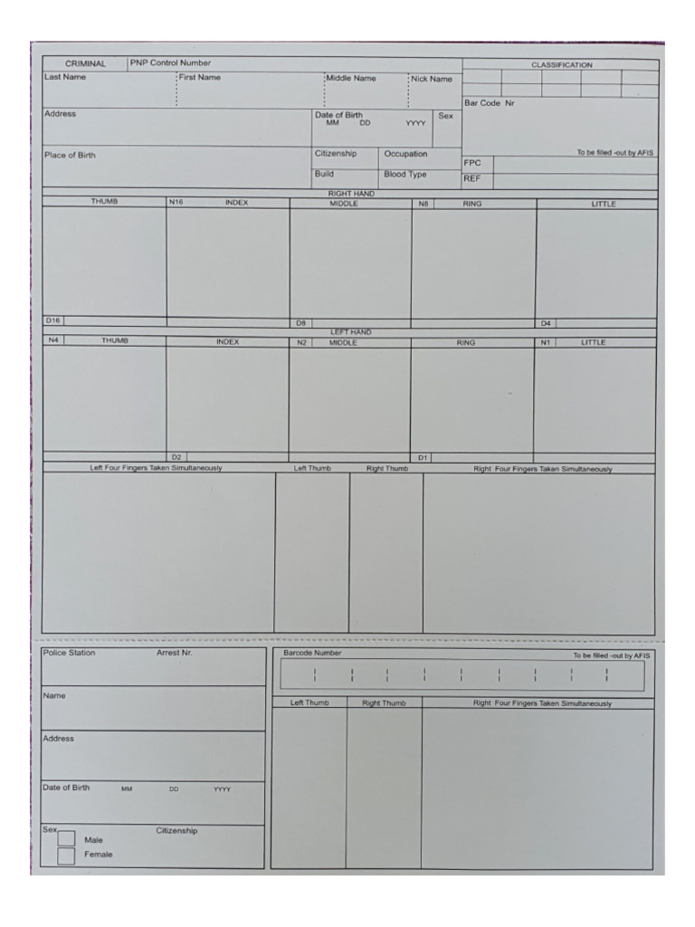 Fingerprint Card | PDF
