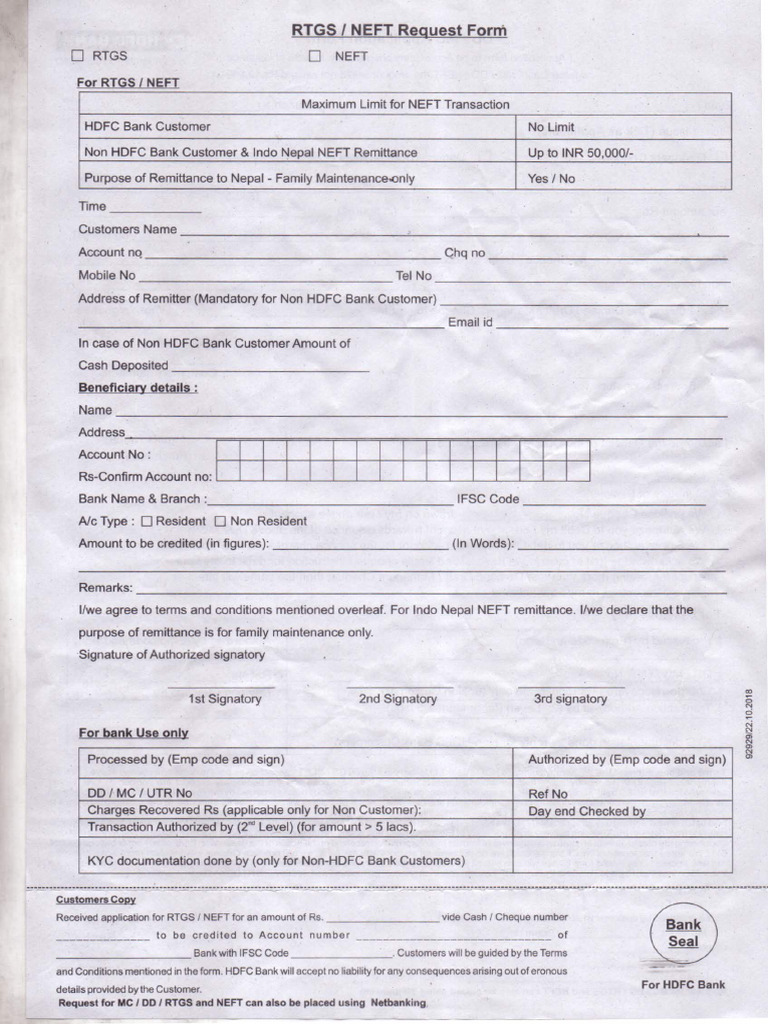 HDFC Form | PDF