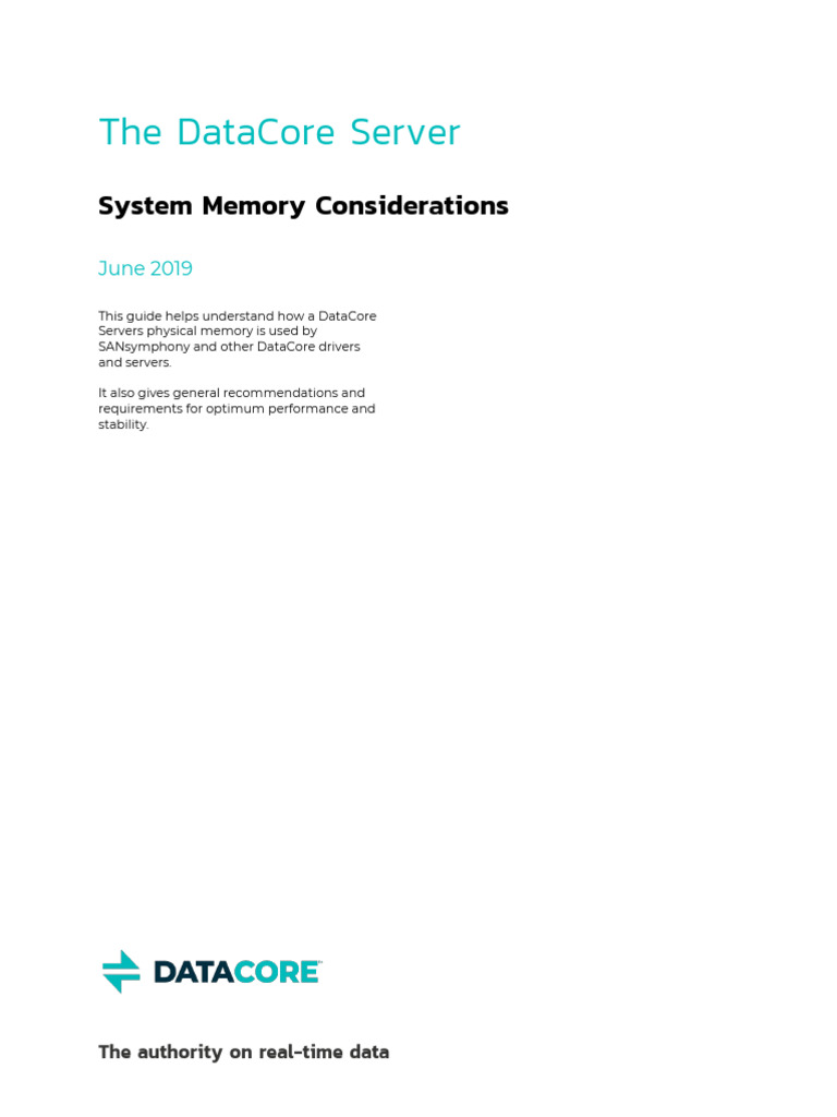 SANsymphony-V Memory Considerations | PDF | Computer Data Storage | Replication (Computing)