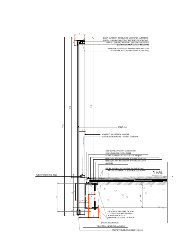 Detaliu Balustrada Sticla | PDF