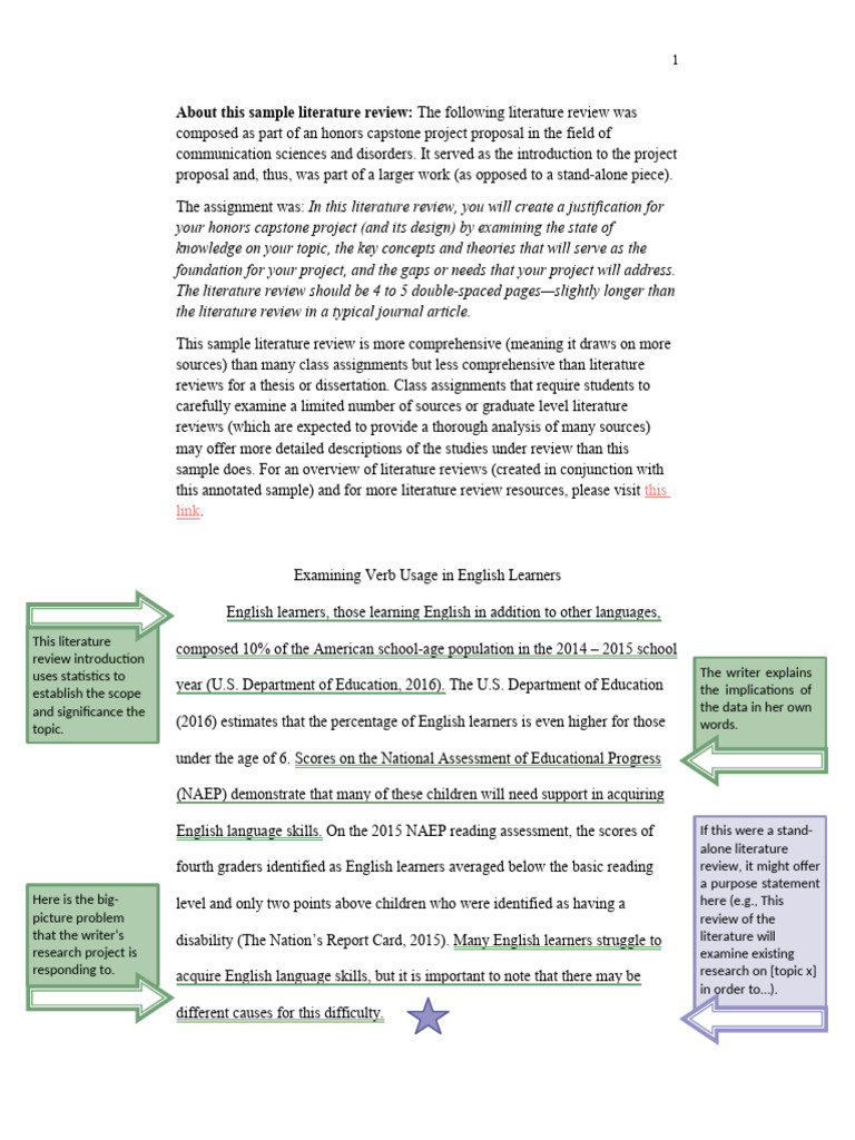 Annotated Literature Review | Download Free PDF | English As A Second ...