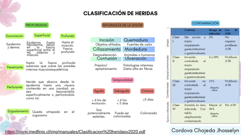 Clasificación de Heridas | PDF | Anatomía | Emergencias Médicas