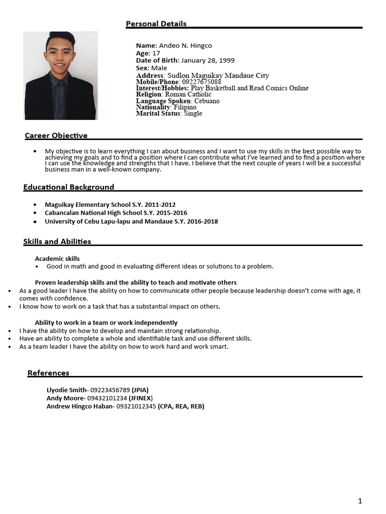 Andeo Resume | PDF | Leadership | Behavior Modification