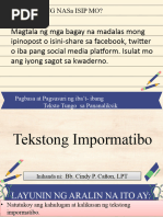 FILIPINO5 Q2 6 Natutukoy Ang Tayutay (Pagsasatao o Personipikasyon) | PDF