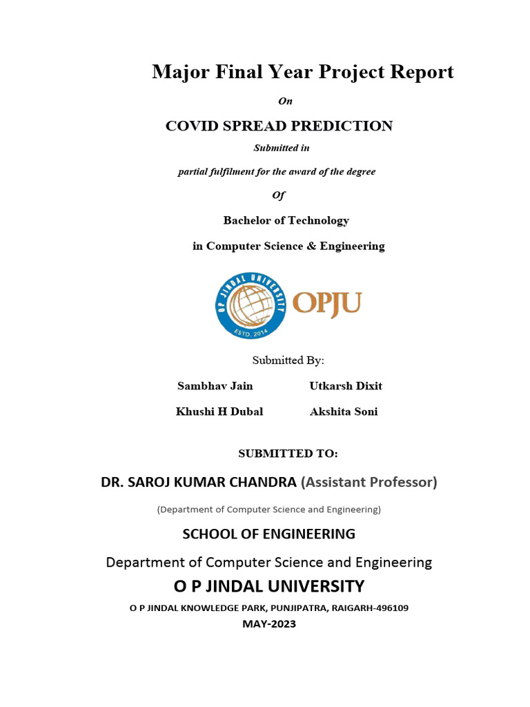 Major Project Report Pdf Infection Pandemic