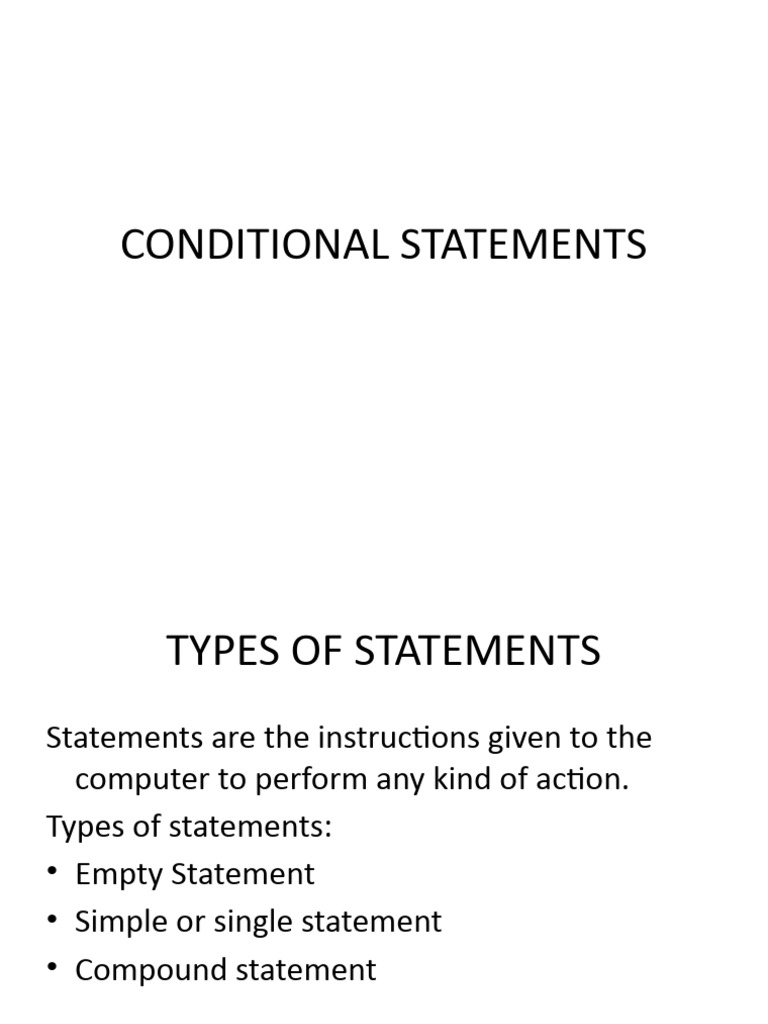 Conditional Statements | PDF Conditional Statements | PDF
