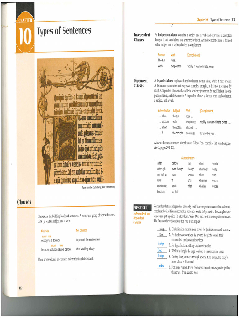 Types of Sentences and Clauses | PDF | Sentence (Linguistics) | Subject ...