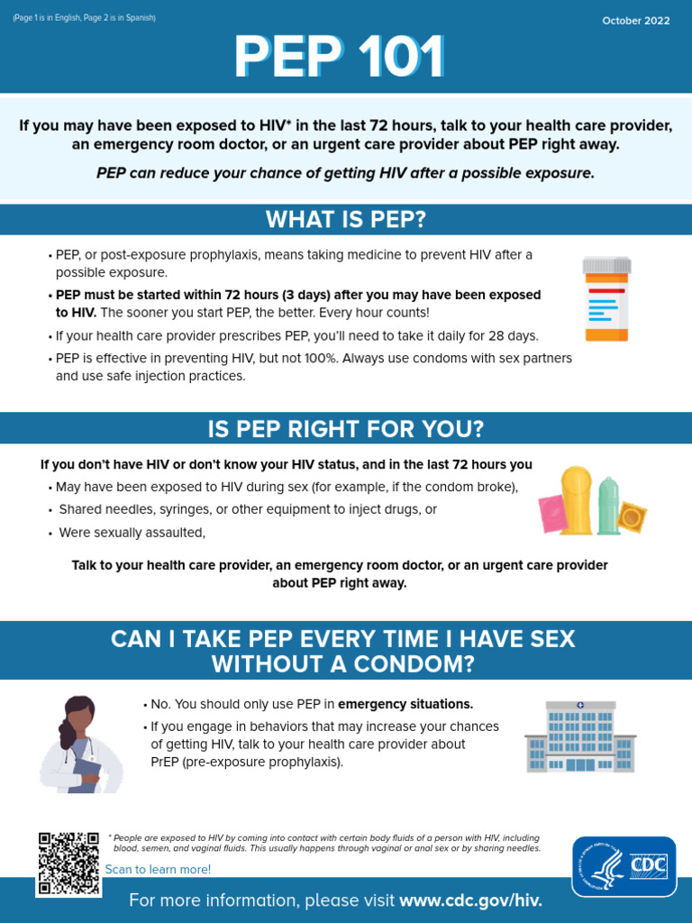 CDC Hiv Consumer Info Sheet Pep 101 | PDF | Male Genital Disorders ...