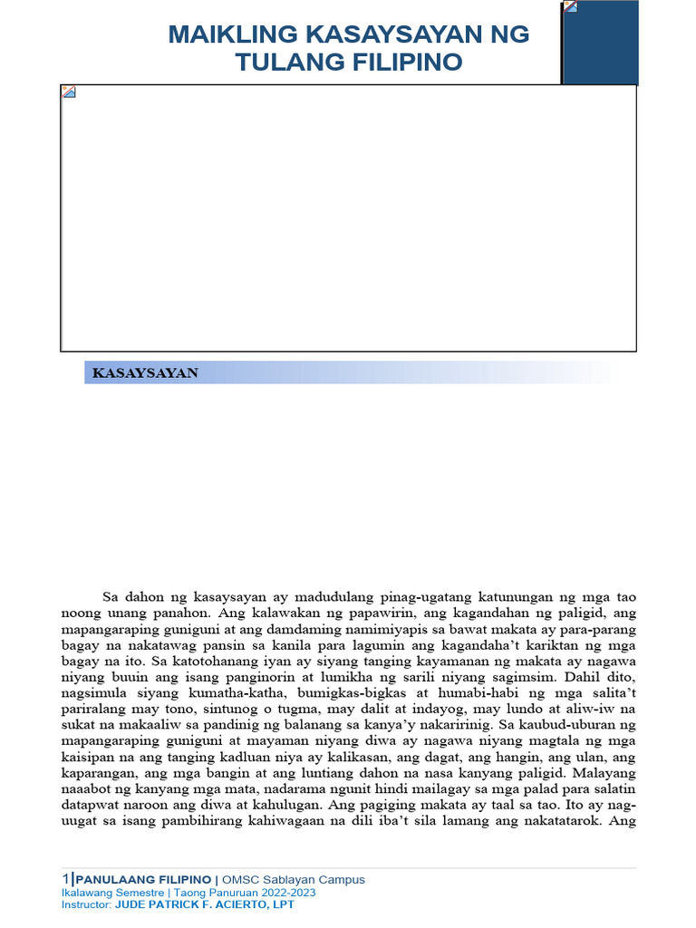 Module Panulaang-Filipino-Module-1 | PDF