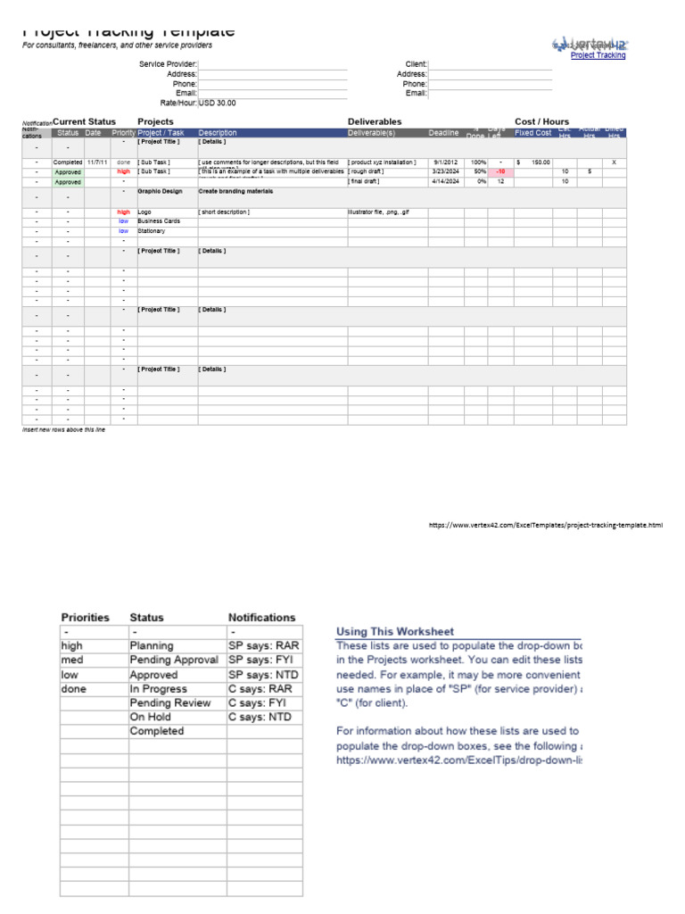 Project Tracking | PDF | Spreadsheet | Worksheet