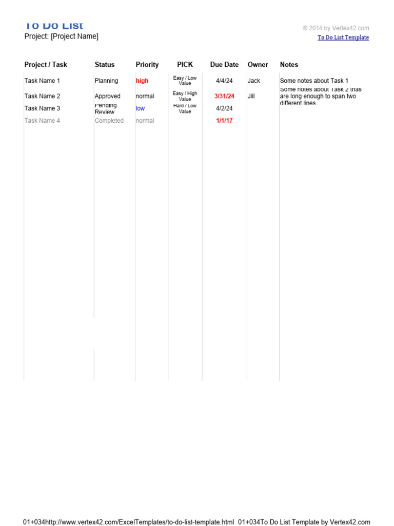 To Do List | Download Free PDF | Spreadsheet | Worksheet