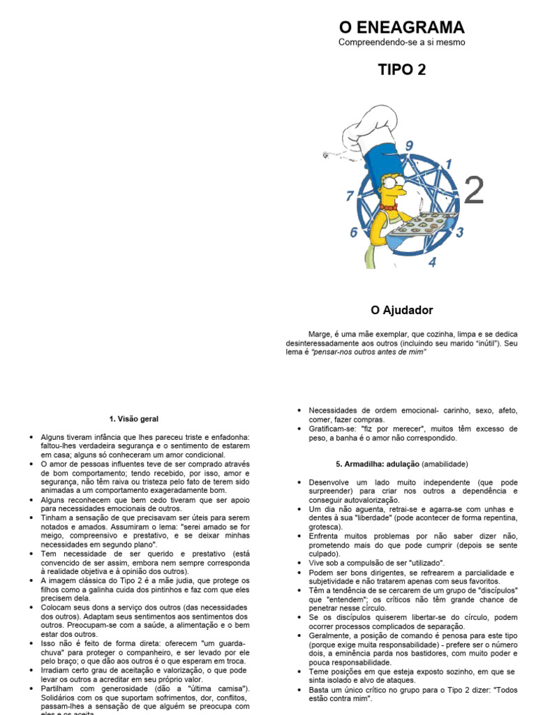 Visão Geral Tipo 2 Do Eneagrama | PDF | Amor | Eneagrama de personalidade