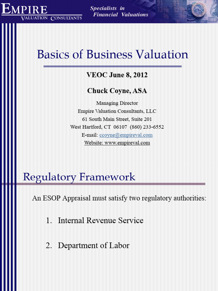 Basics of Business Valuation | PDF | Valuation (Finance) | Business Valuation