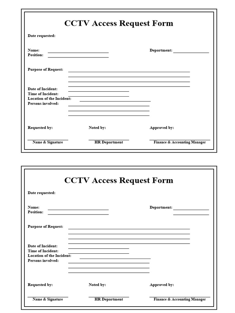 CCTV Access Request Form | PDF