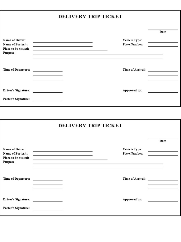 Trip Ticket | PDF