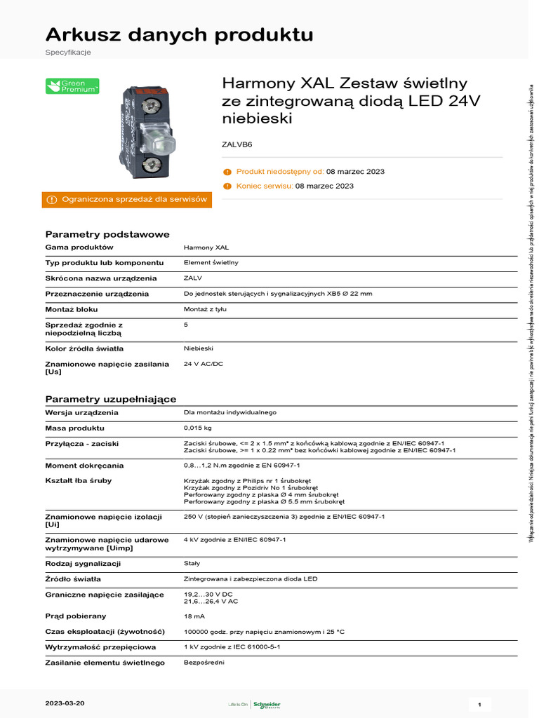 Harmony XALD - XALK - ZALVB6 | PDF