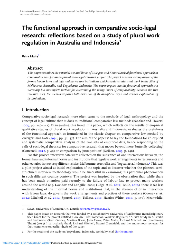 Functional Approach Comparative Research | PDF | Causality | Employment