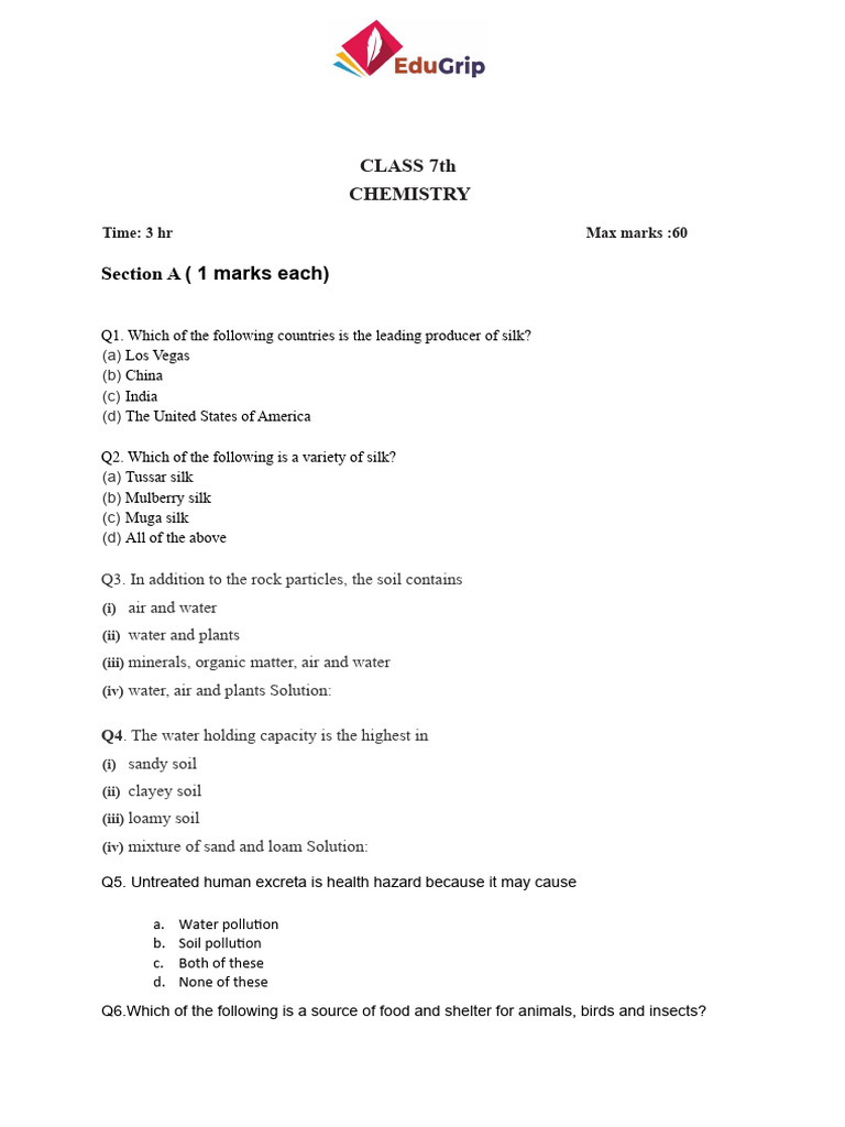 CLASS - 7t1 (1) 2 | PDF | Earth Sciences | Nature