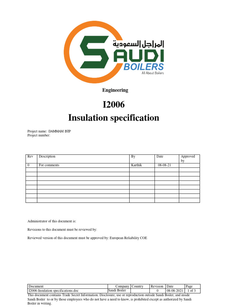 I2006 Insulation Specification | PDF | Thermal Insulation | Applied And ...