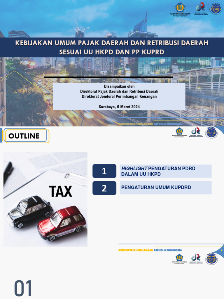 Kebijakan Umum PDRD - Sosialisasi Opsen PKB BBNKB | PDF