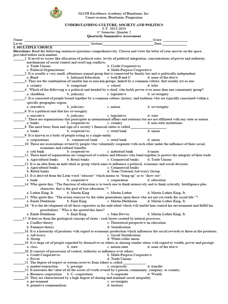 T. Cris-Q2 Qsa Ucsp 2023-2024 | PDF | Poverty | Poverty & Homelessness