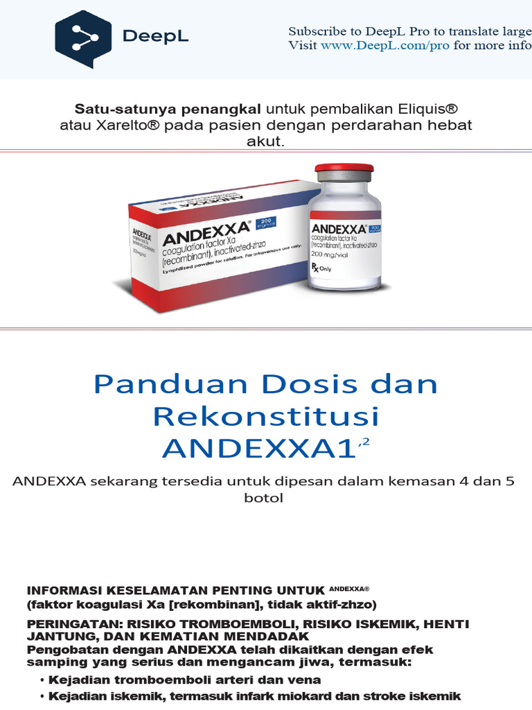 Andexxa Dosing Guide 2020 Id | PDF