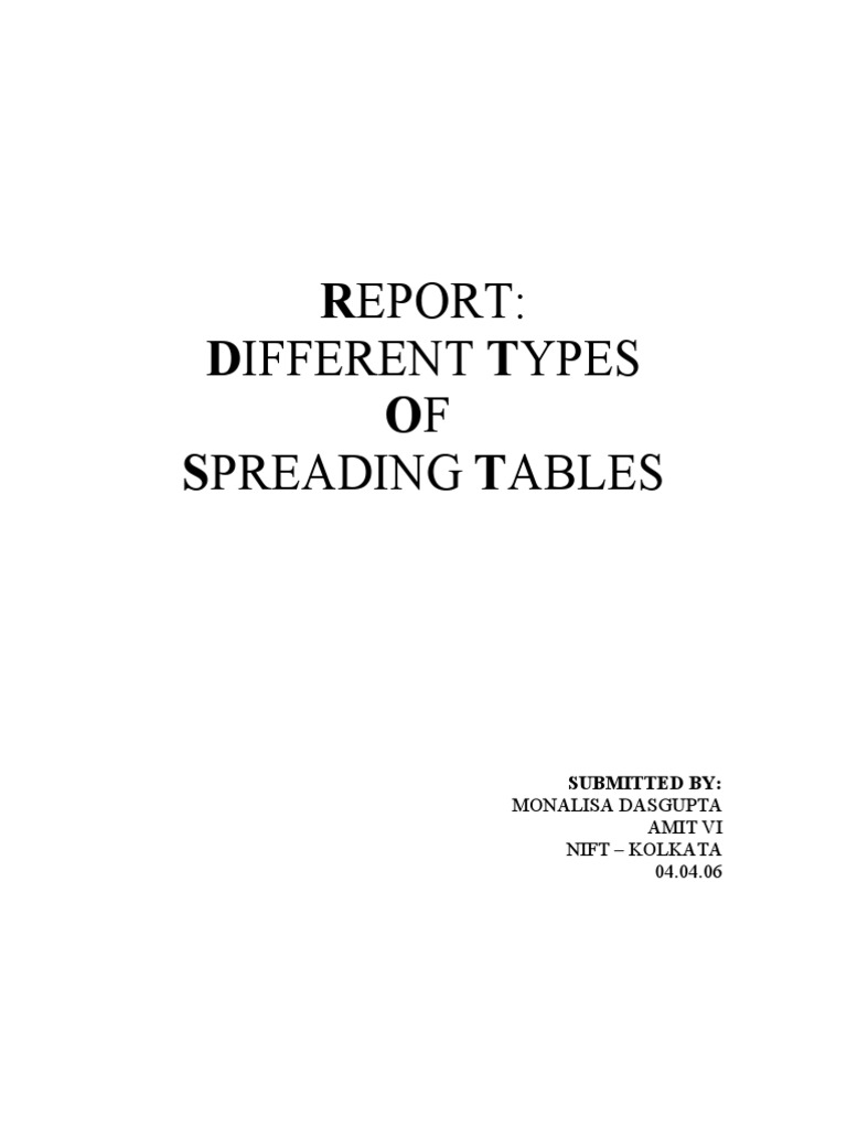 Spreading Tables | PDF | Textiles | Manufactured Goods