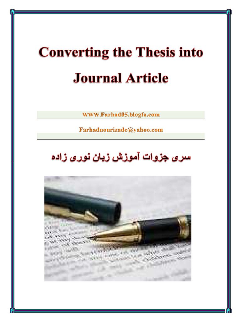 Convert Thesis to Journal Article | PDF | Thesis | Written Communication