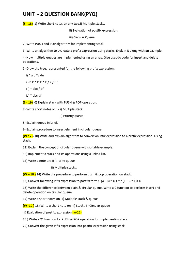 UNIT 2 DSPD(Question Bank).docx | PDF