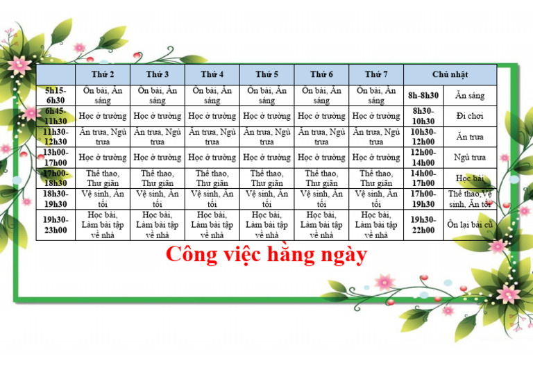Thời gian biểu | PDF