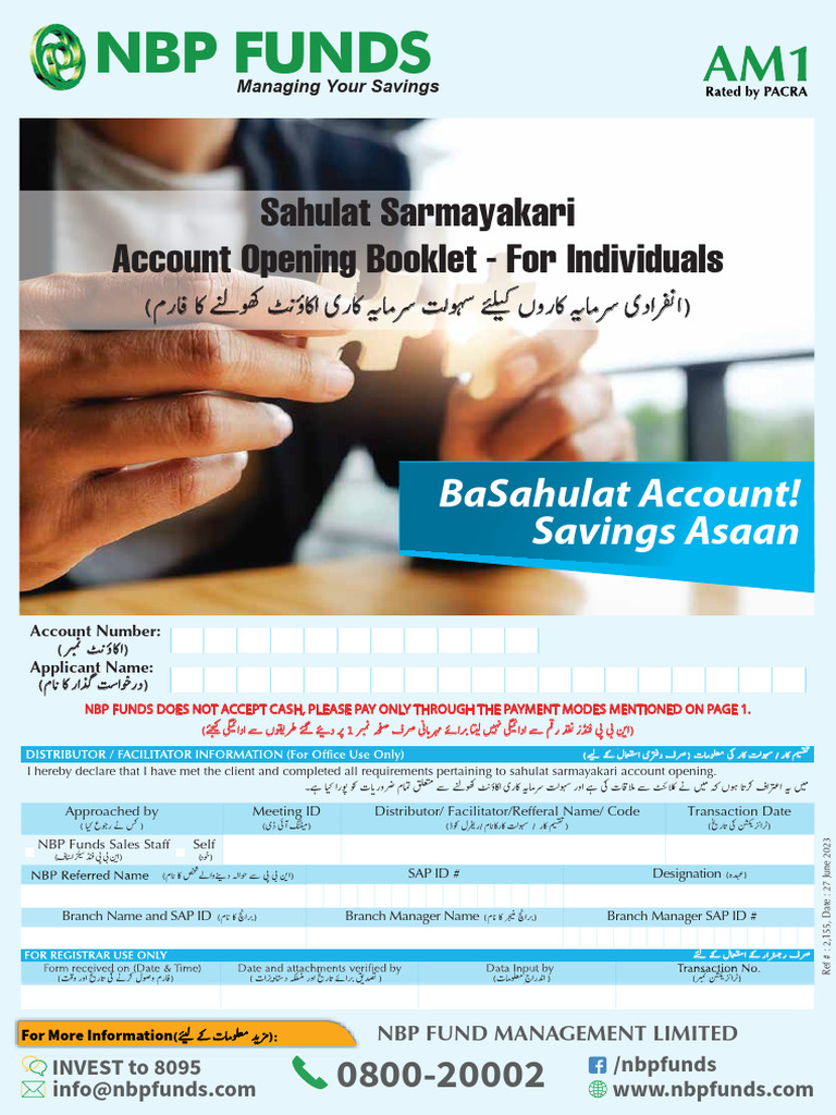 NBP Funds Account Opening Guide | PDF | Cheque | Investing