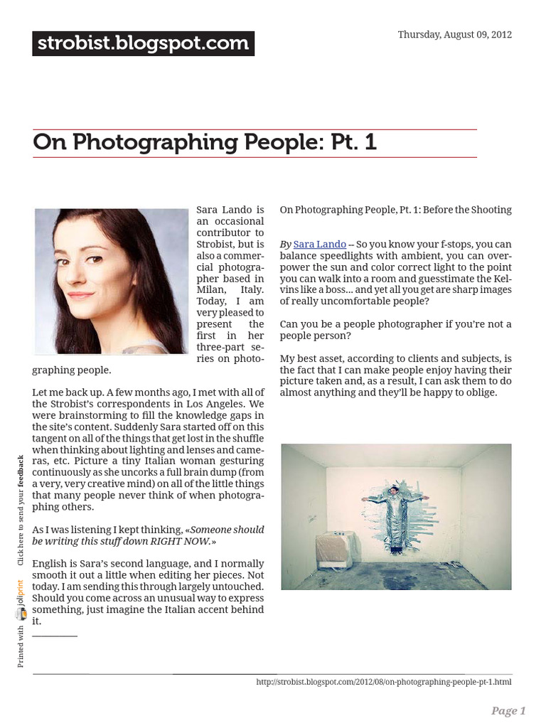 Tips for Photographing People: Part 1 | PDF