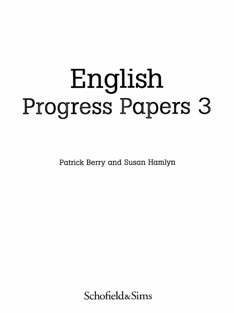 English Progress Papers 3 | PDF