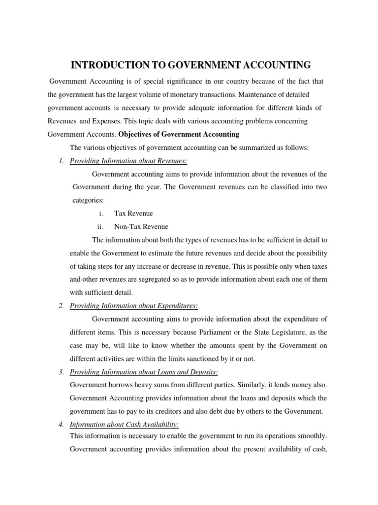 INTRODUCTION TO GOVERNMENT ACCOUNTING | PDF | Taxes | Revenue