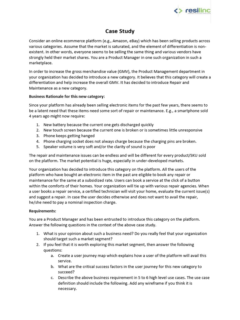 Resilinc - Product Management - Assignment v2.0 | PDF | Marketing