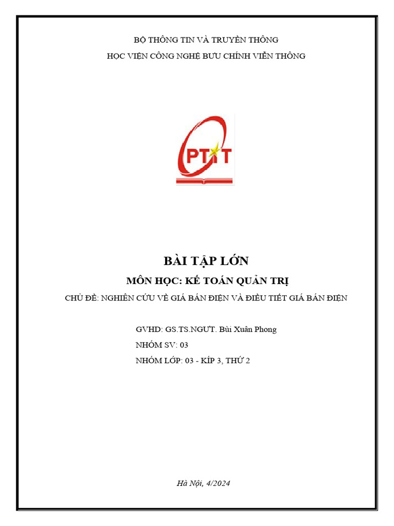 Bài Tập Lớn KTQT (Đã Sửa) | PDF