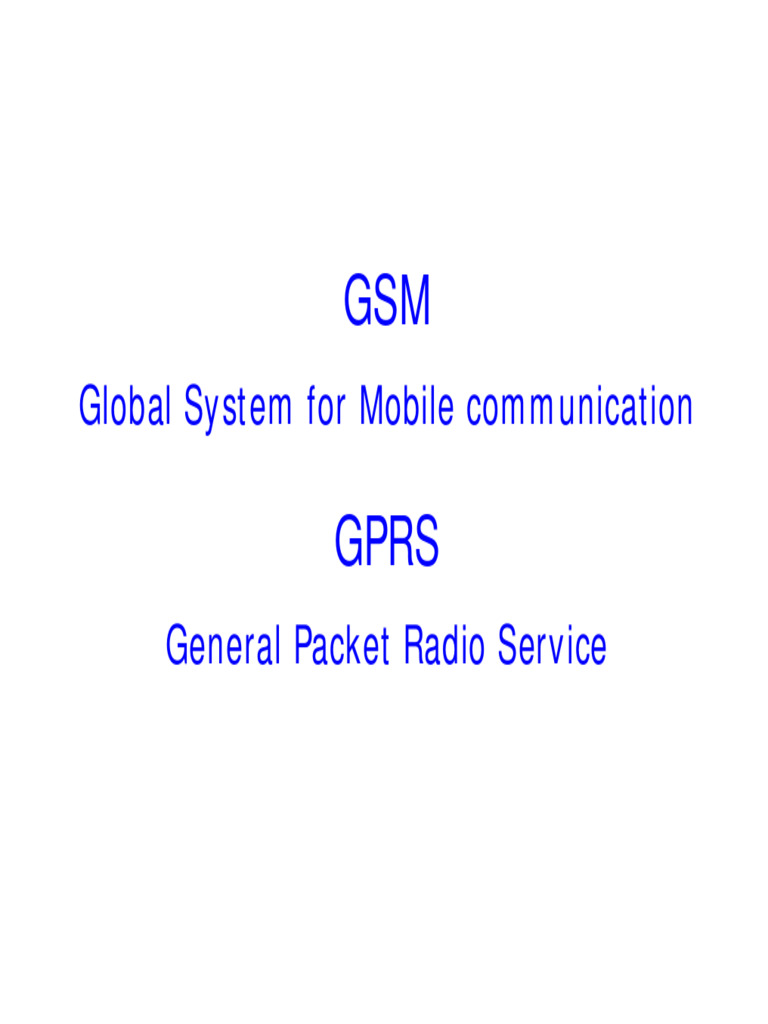 GSM & GPRS | PDF | Internet Protocols | Lte (Telecommunication)