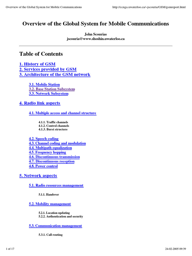 Overview of the GSM | PDF | Cellular Network | Telecommunications