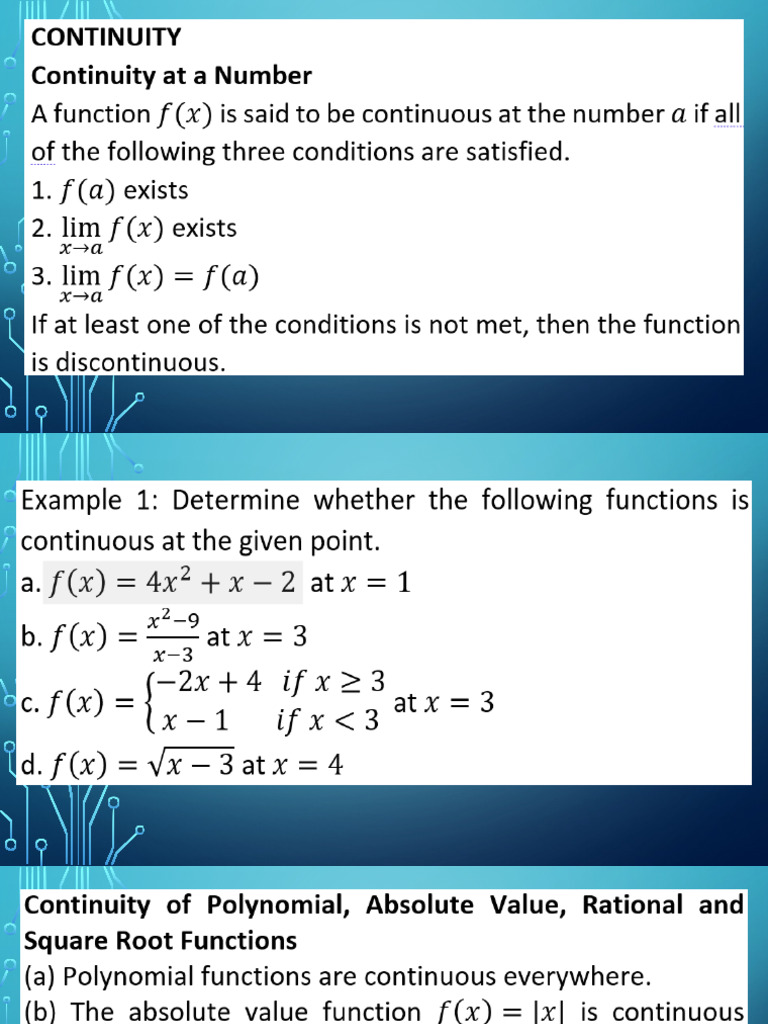 CONTINUITY and DISCONTINUITY | PDF