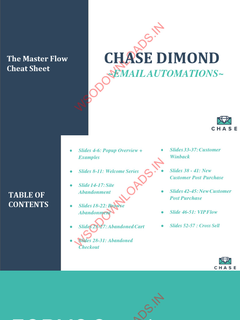 The Master Flow Cheat Sheet by Chase Dimond | PDF | Marketing
