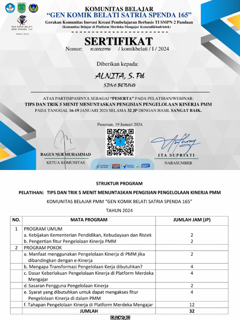 Certificate-Yuk Nita | PDF