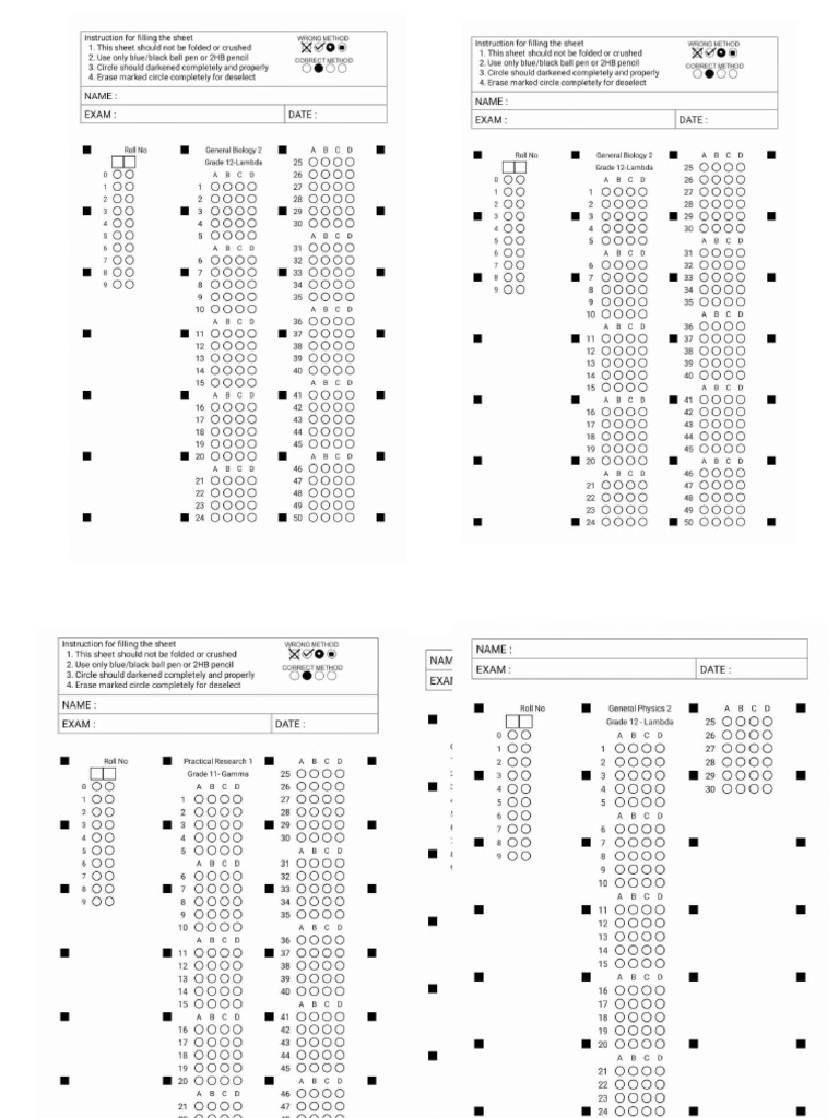 3Q Answer Sheet | PDF