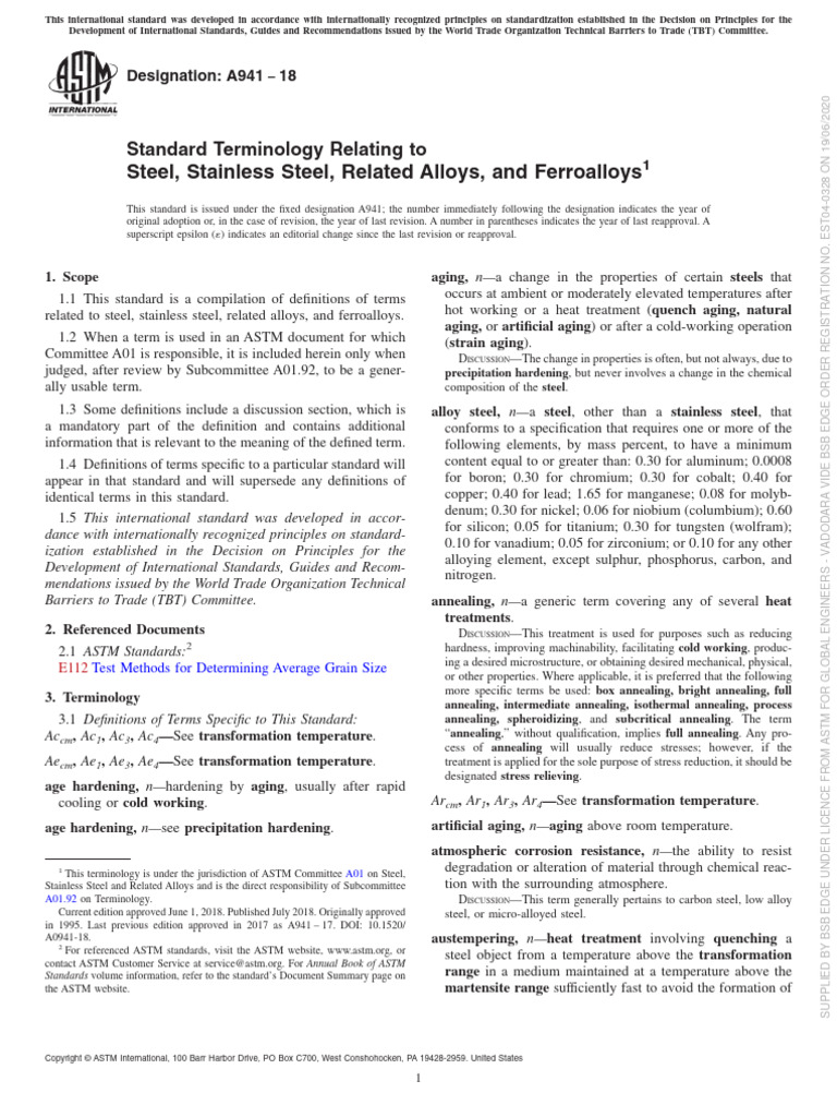 ASTM-A941 Rev. 0 | PDF | Heat Treating | Steel
