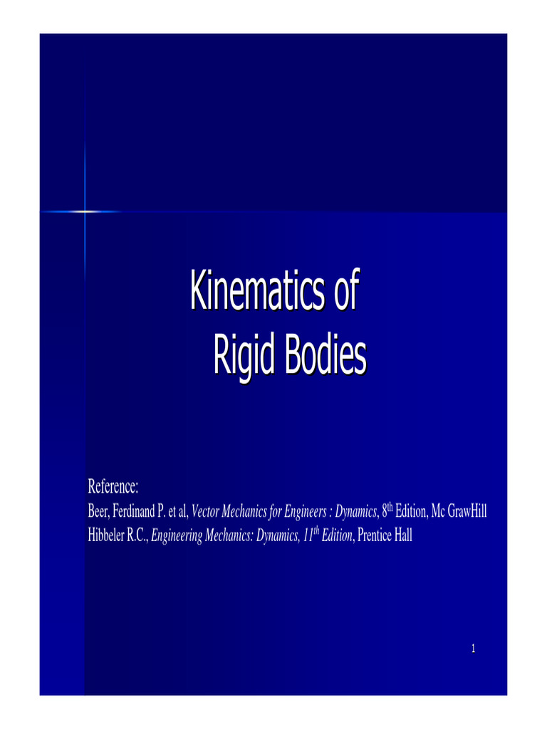 Kinematics of Rigid Bodies - Vip | PDF | Rotation Around A Fixed Axis | Kinematics
